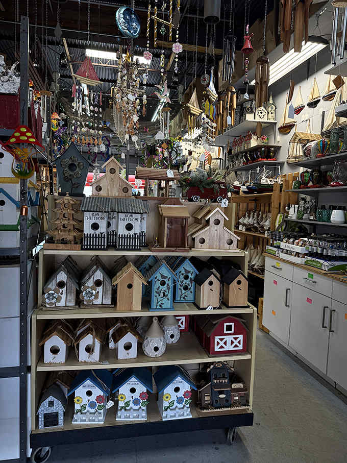 Birdhouses stacked floor to ceiling&mdash;your feathered friends deserve better real estate than that rusty mailbox they're currently eyeing.