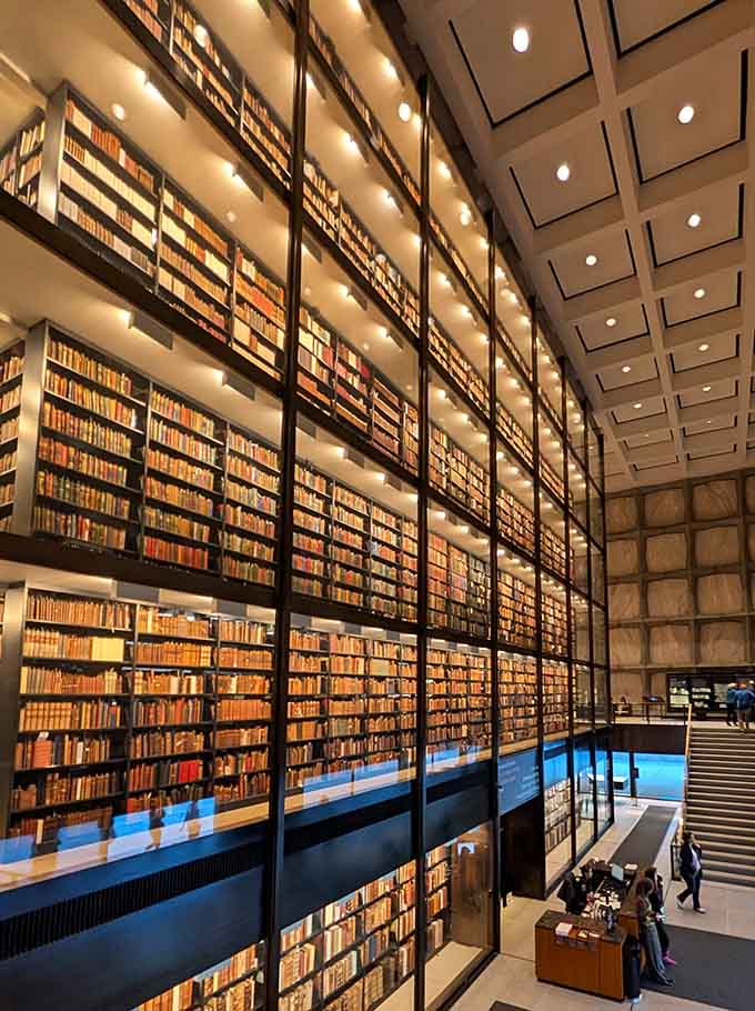 Six stories of books behind glass, proving that showing off your collection isn't just for baseball cards anymore.