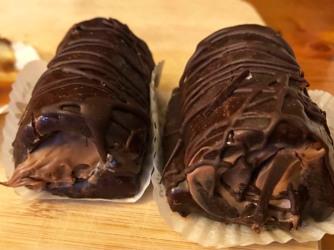 Chocolate-dipped perfection that makes you wonder why anyone bothers with plain pastries anymore at all.