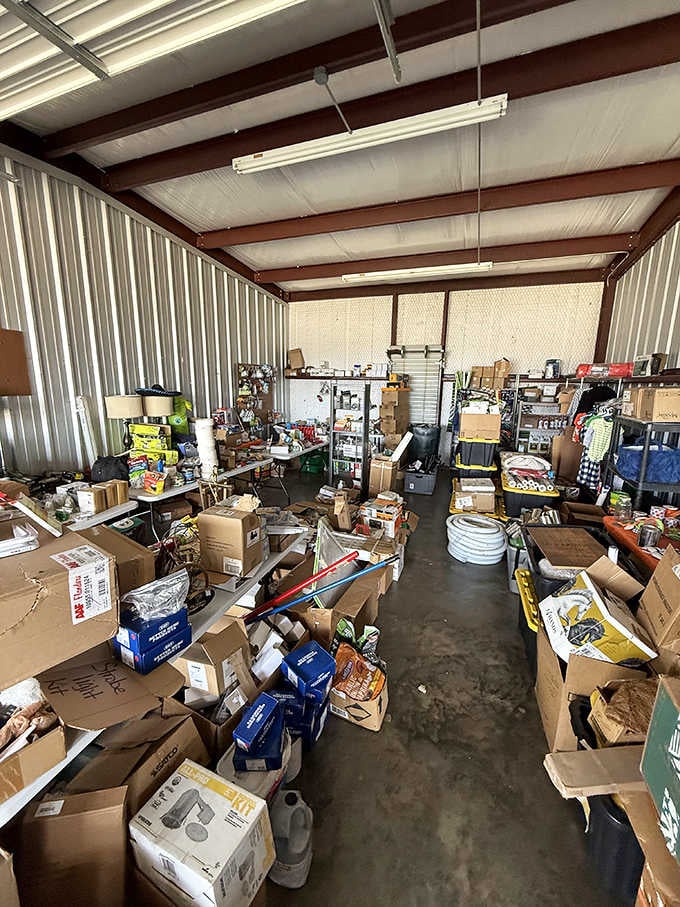 The organized chaos of a well-stocked booth proves one person's clutter is another person's treasure map.