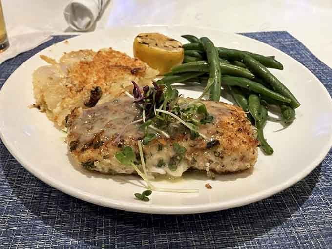 Perfectly cooked halibut with sides that prove vegetables can be just as exciting as the main attraction.