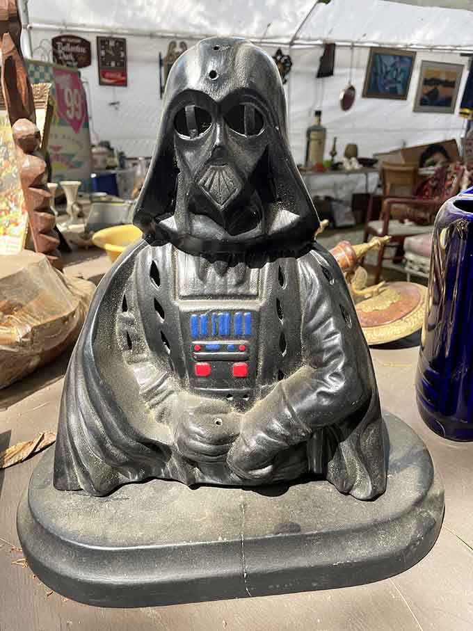Darth Vader went full zen Buddha mode, proving even Sith Lords need inner peace and a good meditation session sometimes.