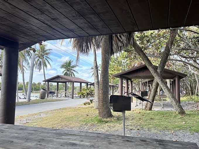 Shade, seating, and ocean breezes: the holy trinity of Florida outdoor comfort.