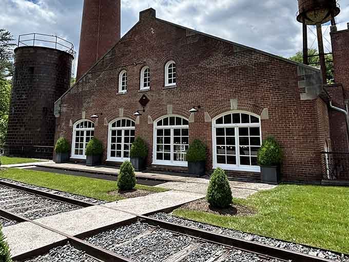 That brick building houses serious distilling business, where industrial meets historic in the most Kentucky way possible.