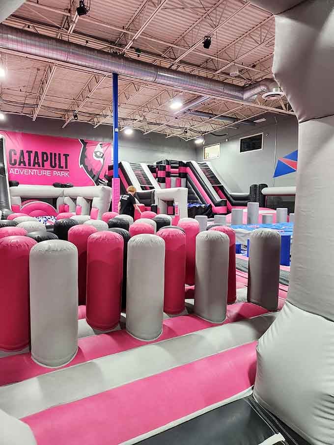Those inflatable pillars aren't just obstacles&mdash;they're guardians standing between you and ninja warrior glory.