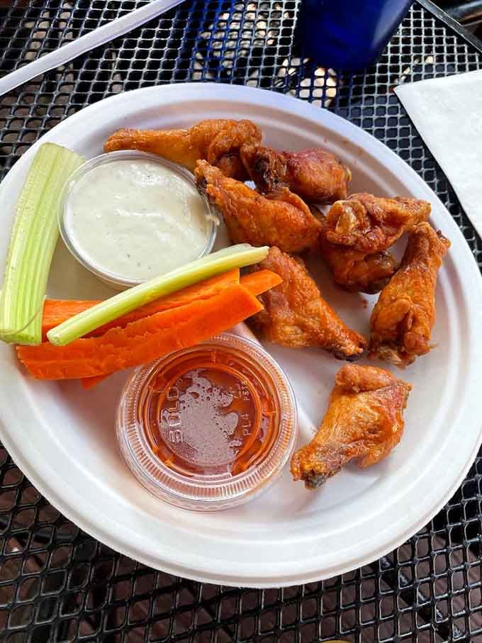 Classic buffalo wings with celery, carrots, and ranch deliver exactly what your taste buds are craving tonight.