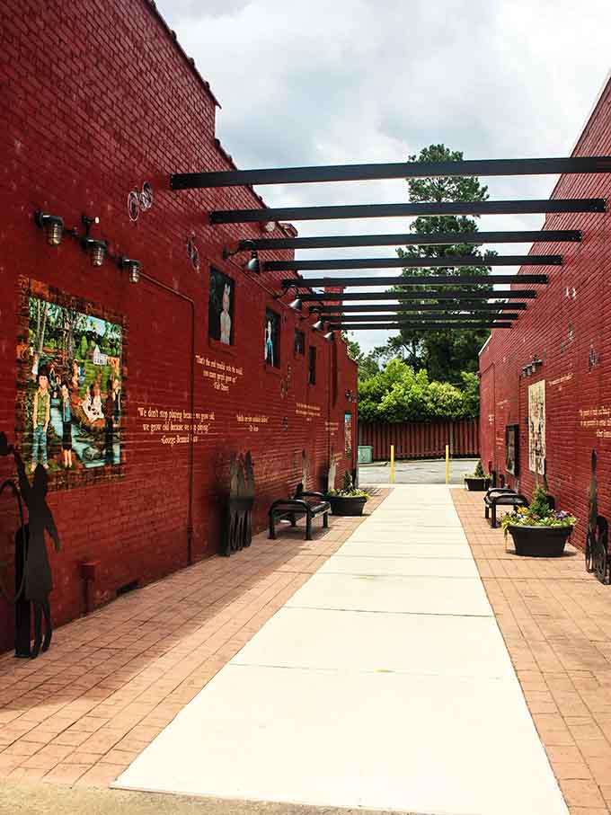 This downtown alley tells Cherryville's story in murals, because history shouldn't be boring or hidden away.
