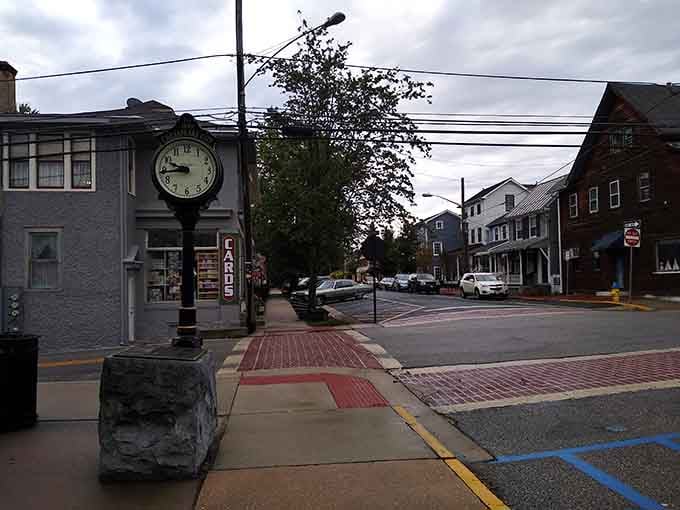 Time moves differently on streets where the town clock reminds you that slowing down isn't just allowed, it's required.