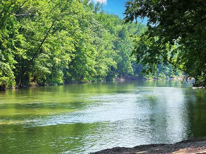The Whitewater River flows through town like nature's own stress-relief system, free of charge and always open.