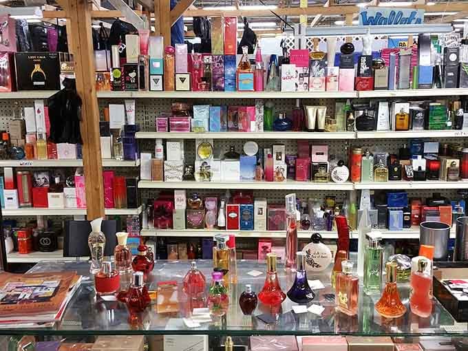 Perfume bottles stand like soldiers in formation, each one promising a different scent memory or brand new signature fragrance.
