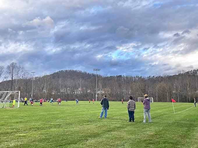 The Jackson River Sports Complex hosts weekend games where everyone still knows everyone's kids and grandkids by name.