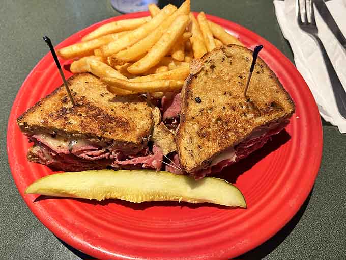 When a sandwich needs toothpicks to hold it together, you know you're in for a delicious architectural adventure.