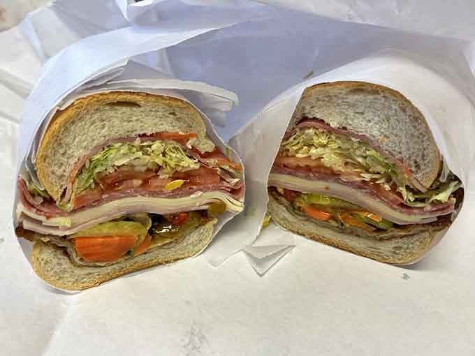 Layers upon layers of good decisions, wrapped in deli paper and ready to change your afternoon completely.