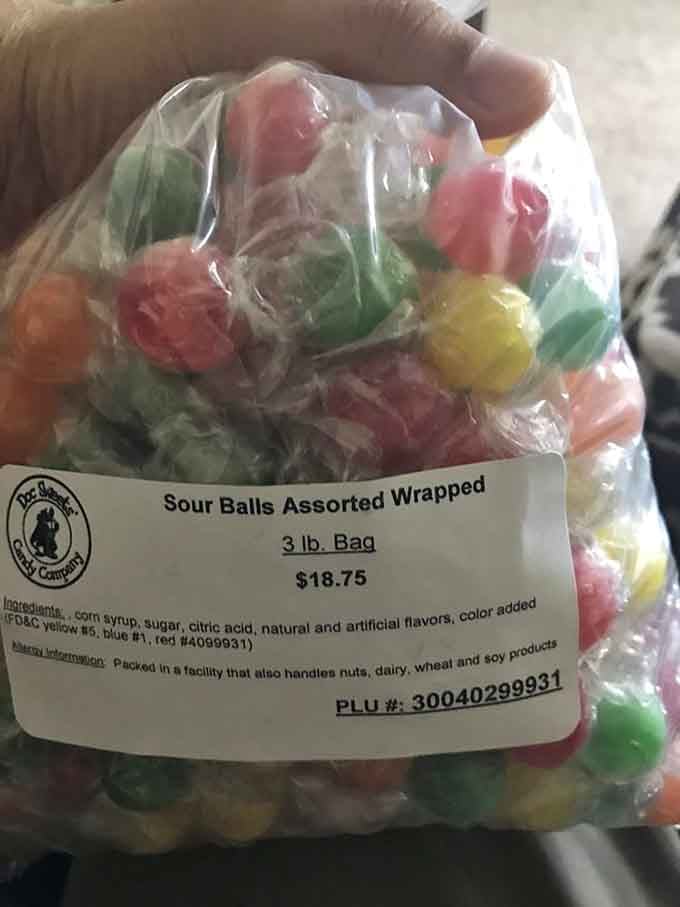 Three pounds of sour balls represents either excellent planning or a complete abandonment of all reasonable life choices.