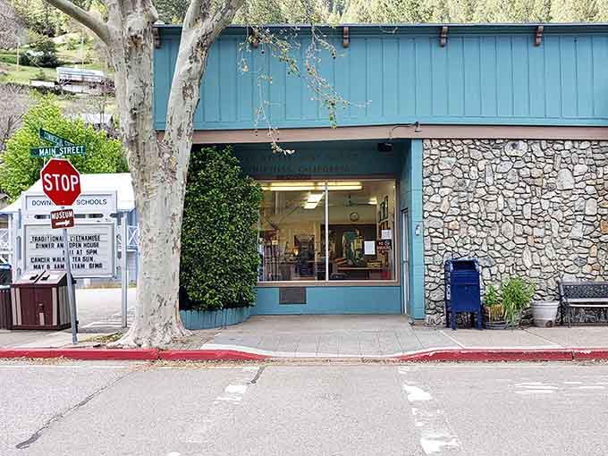 Even the post office looks charming here, proving Downieville makes everything photogenic, including your utility bills.
