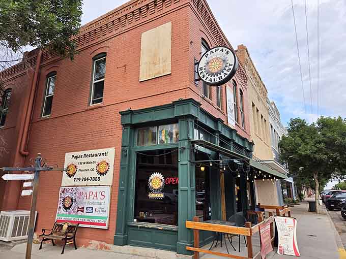 That corner storefront with its cheerful signage promises the kind of home-cooked Italian comfort that makes any treasure hunt even better.