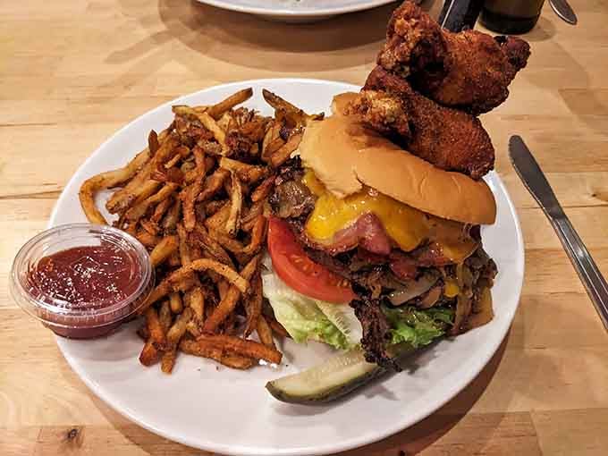 When your burger needs a forklift and your fries stand at attention, you know you're in serious comfort food territory.