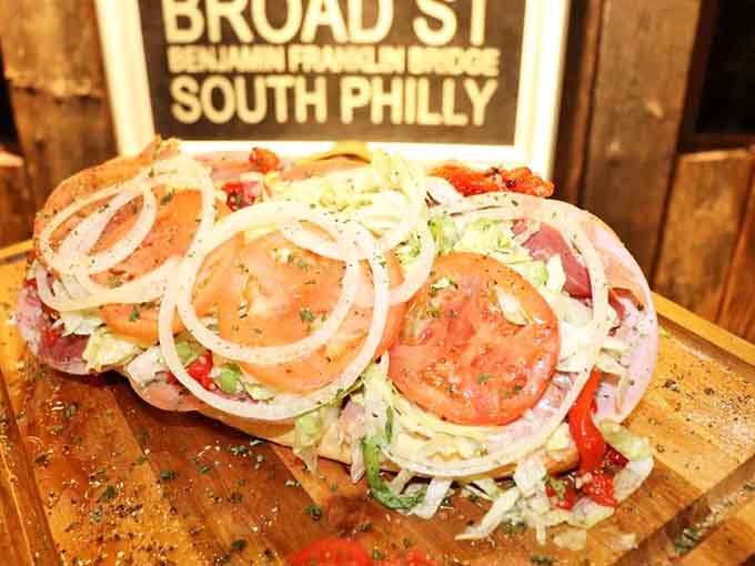 This Italian hoagie is stacked so high with fresh ingredients, you'll need a strategy to tackle it.