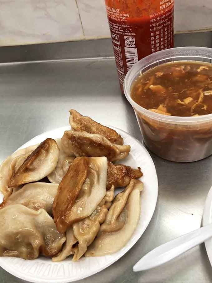 Dumplings and hot and sour soup: the dynamic duo that costs less than a single appetizer anywhere else in Manhattan.