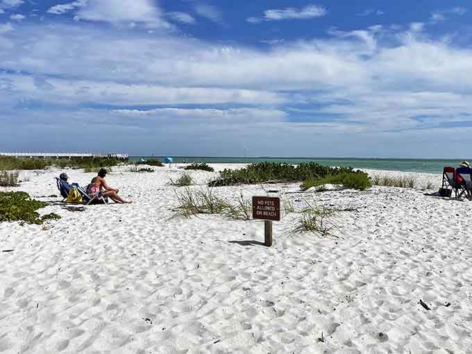 White sand so pure it makes other beaches look like they forgot to do laundry.