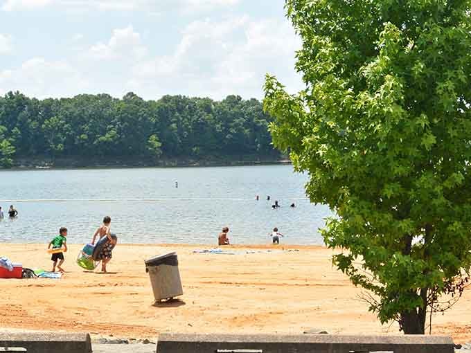 Real sand meets real fun at this genuine beach that proves landlocked states can deliver authentic waterfront vacation experiences.