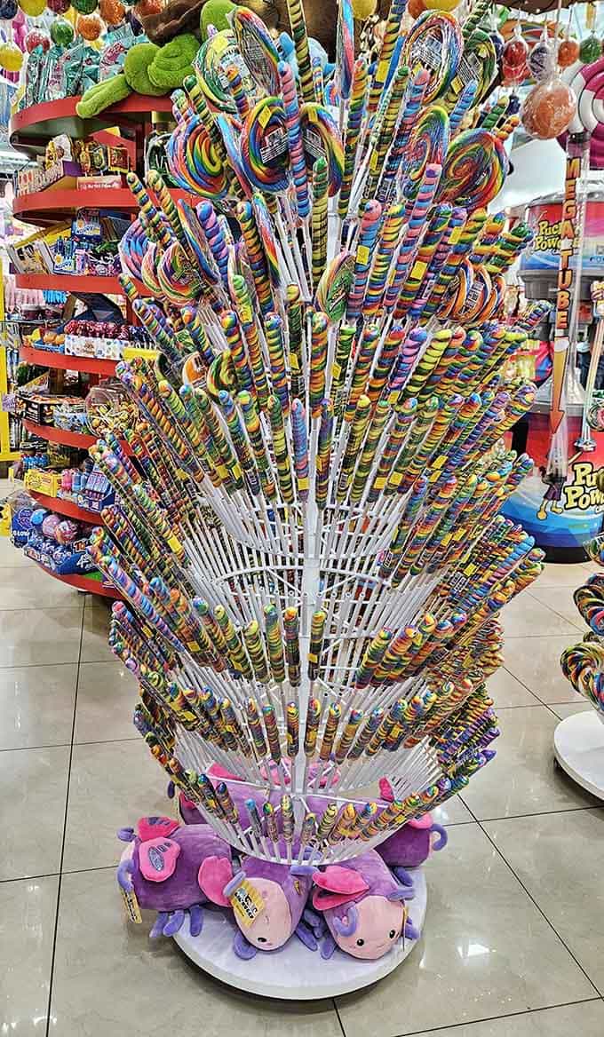 These spiral lollipops are so big they double as walking sticks, though we don't recommend actually using them that way.