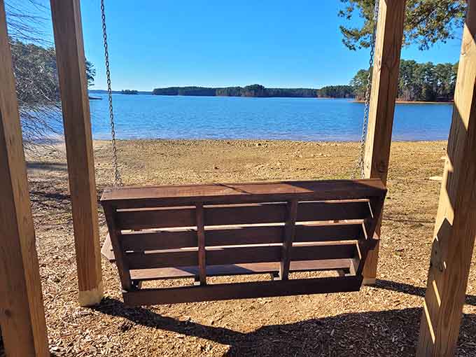This swing offers the kind of view that makes you forget to check your phone for hours.