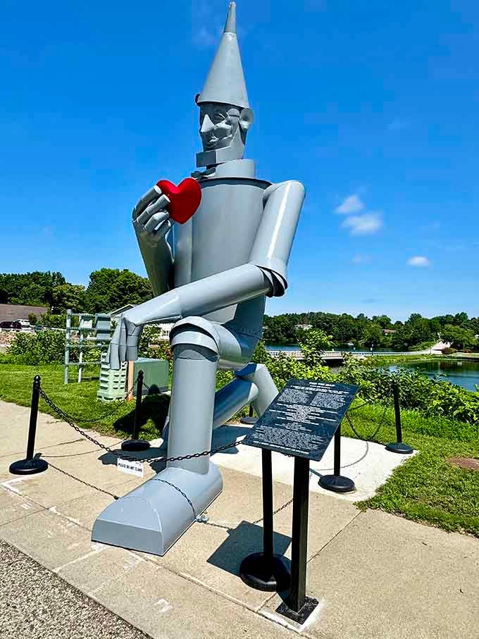 Blue skies, calm waters, and a giant Tin Man&mdash;this is what peak Michigan summer looks like, folks.