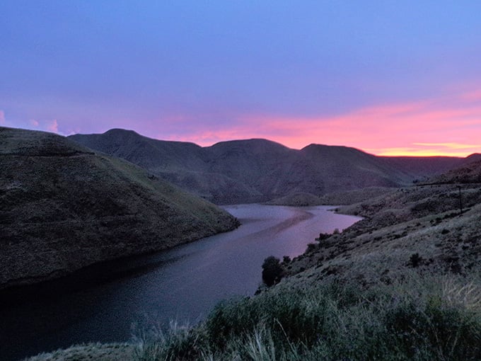 Sunset here turns the canyon into a painting that would make Bob Ross weep with joy.
