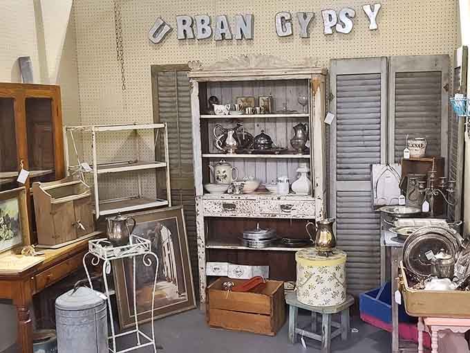 The Urban Gypsy booth offers eclectic finds that speak to free spirits and creative souls alike.