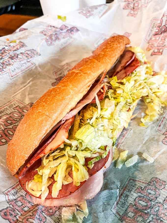 Hog Island Hoagie overflows with Italian meats in portions that defy reasonable expectations beautifully.
