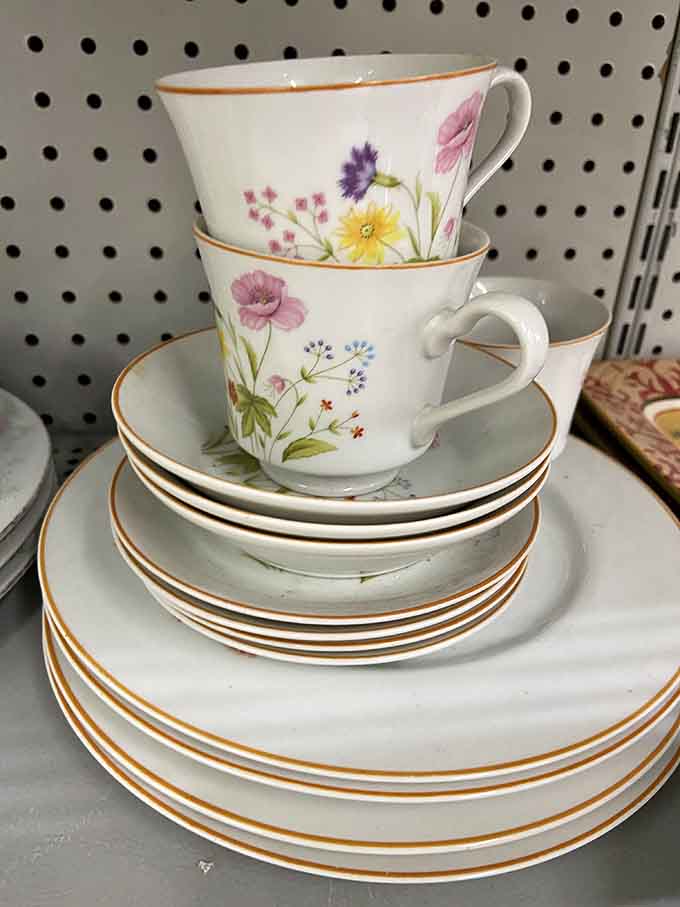 Those teacups aren't just dishes, they're tiny porcelain time machines waiting to elevate your next tea party.