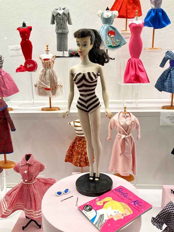Original Barbie in her iconic swimsuit, reminding us that some fashion statements are truly timeless and unforgettable.