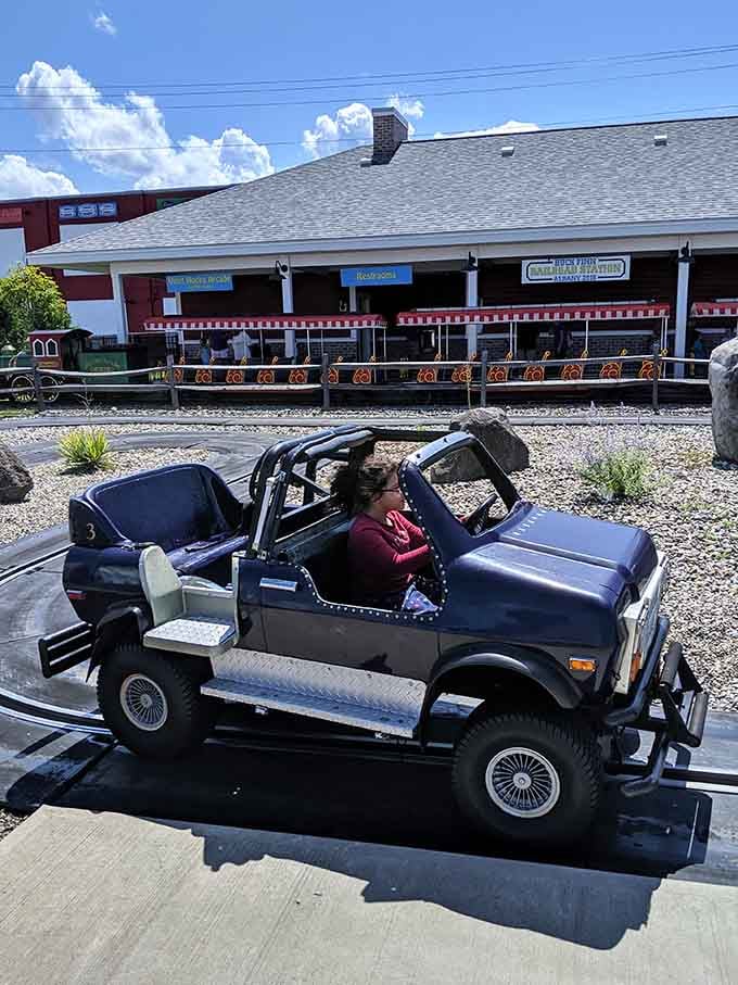 Behind the wheel at last, these pint-sized drivers navigate their course with the confidence of seasoned road warriors.