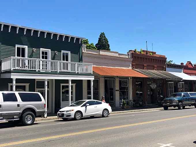 Historic storefronts line up like a perfectly preserved time capsule you can actually walk through.