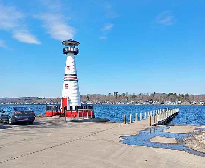 The Celoron Lighthouse stands proud on Chautauqua Lake, guiding boats and Instagram posts with equal dedication.