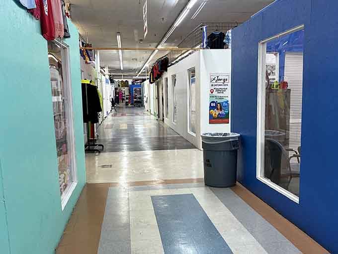Another corridor of possibilities awaits, each vendor booth offering its own unique personality and surprising inventory.