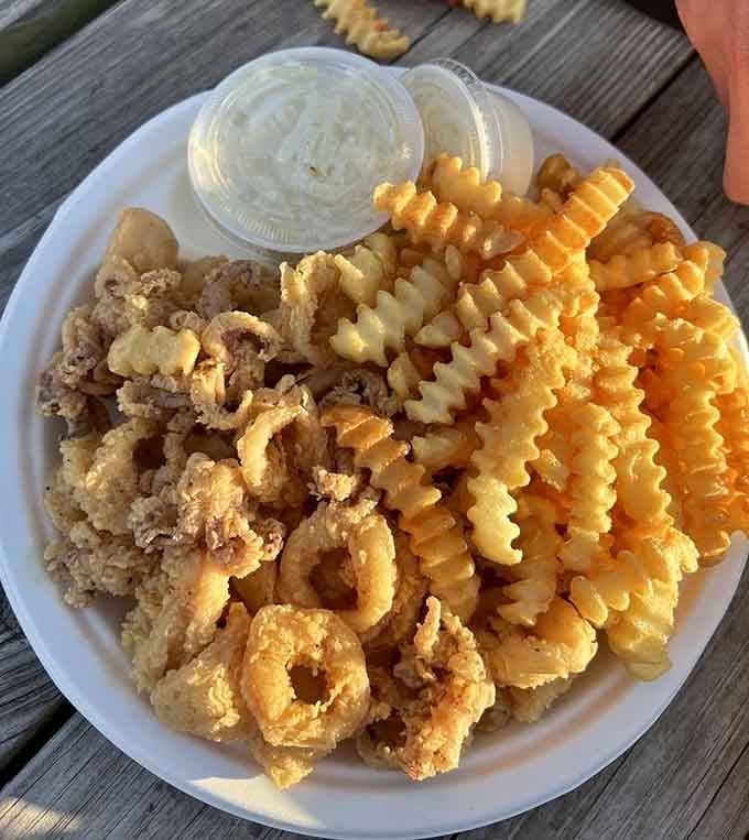 Fried calamari that's actually tender instead of chewy is rarer than you'd think, making this plate worth celebrating with enthusiasm.