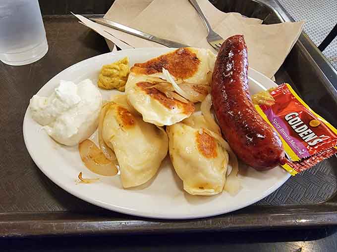 When pierogies meet house-made sausage, it's like the Eastern European version of a power couple reunion.