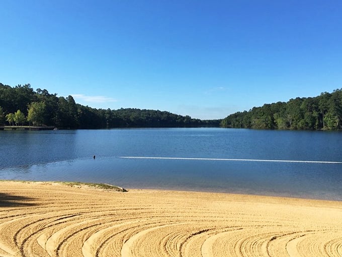 Sand so genuine you'll forget you're nowhere near the Gulf, proving Mother Nature has a sense of humor.