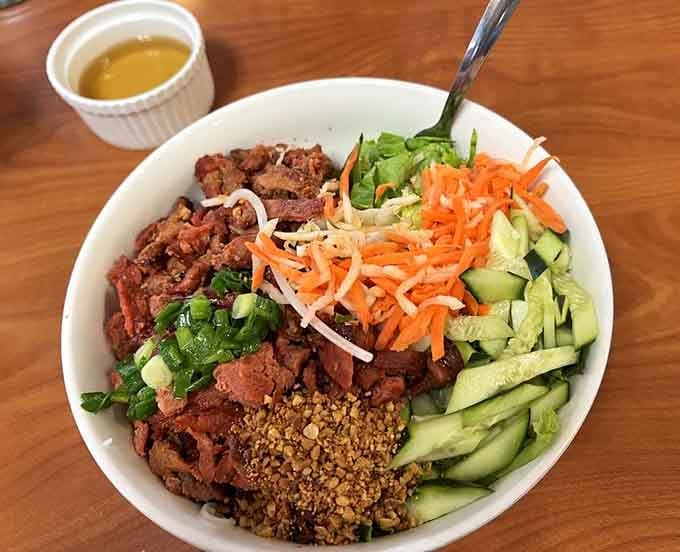 Grilled pork vermicelli bowl that'll make you wonder why you ever settled for boring lunches at your desk.