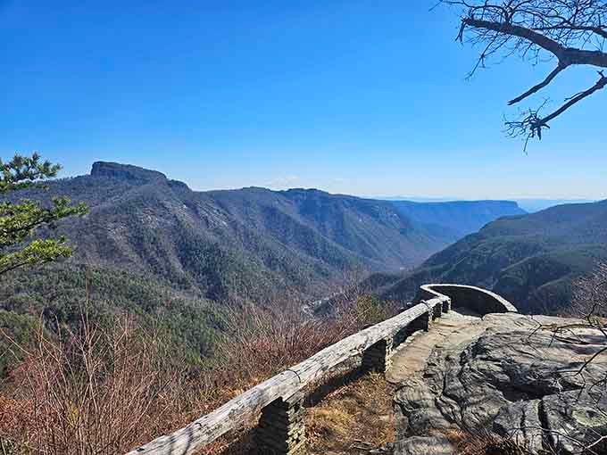 That wooden overlook isn't just for show; it's your front-row seat to one of nature's greatest performances.