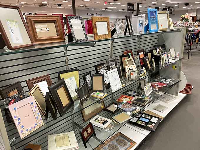 Picture frames waiting to showcase your memories, from simple to ornate, all ridiculously affordable.