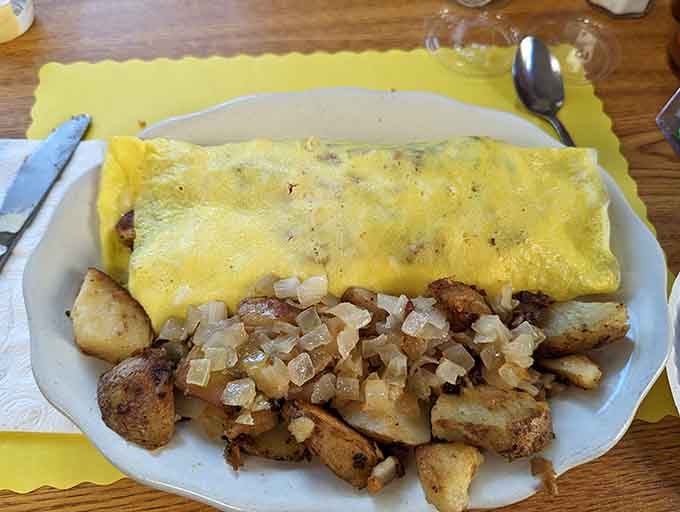 Greek-style omelet loaded with enough flavor to transport you straight to the Mediterranean without leaving your seat.