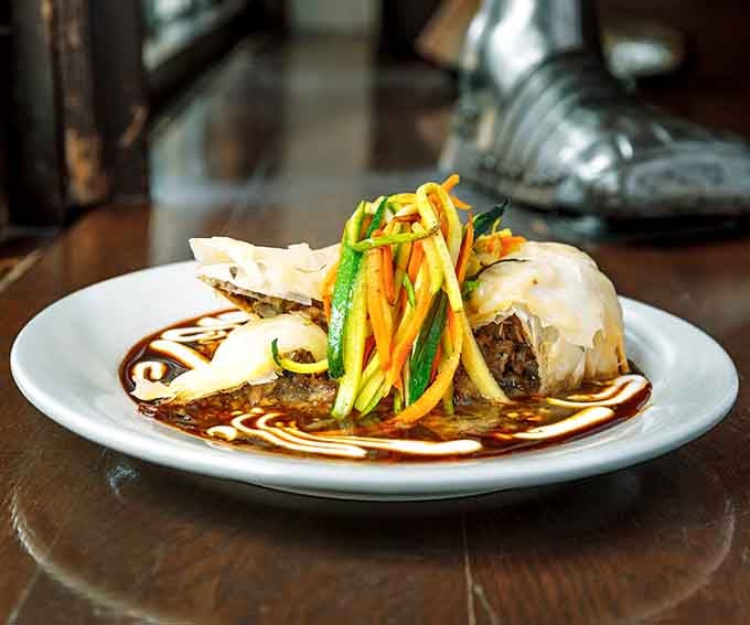 Beef and mushroom strudel that proves pastry can be savory, sophisticated, and absolutely worth loosening your belt for.