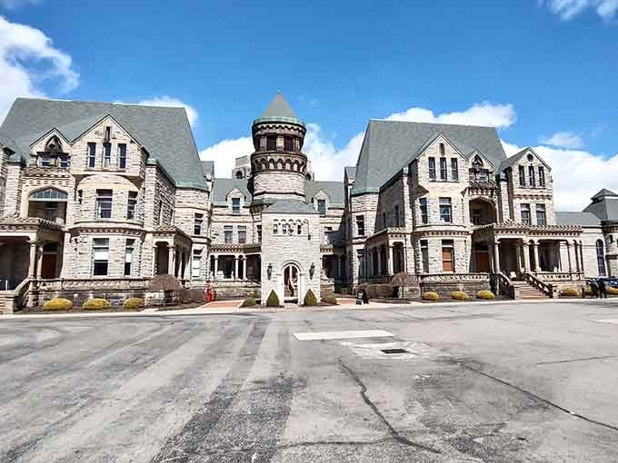 The reformatory's Gothic towers look like something from a Tim Burton film, minus the singing and dancing skeletons.