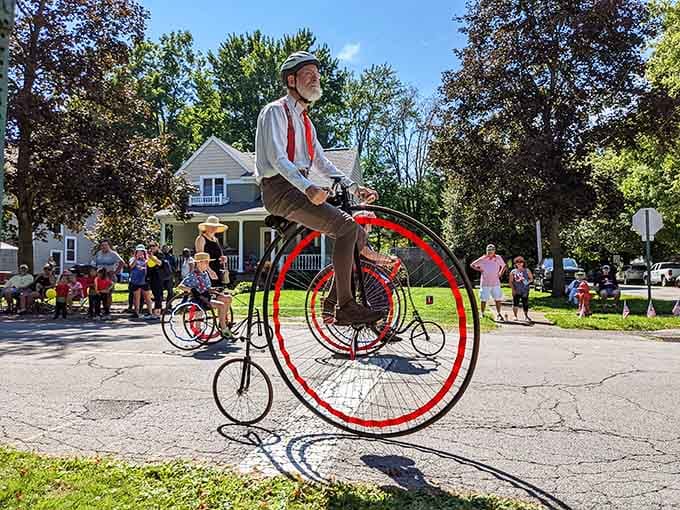 Nothing says small-town America quite like a gentleman on a penny-farthing bicycle rolling through a parade. Milan keeps traditions delightfully alive.