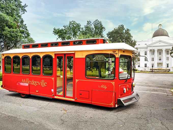 The bright red trolley makes exploring Milledgeville delightfully easy, rolling past landmarks while you sit back and enjoy the ride.