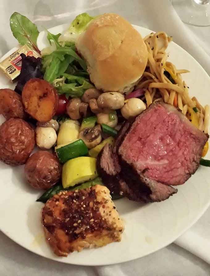 When your buffet plate looks like a culinary crime scene in the best possible way, investigation complete.