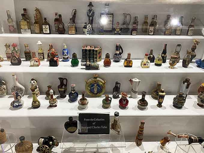 Miniature figural bottles prove that even liquor containers once had personality, charm, and a sense of humor.